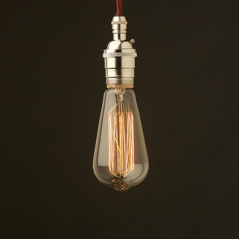 Edison Style Light Bulb E26 Nickel Pendant Light