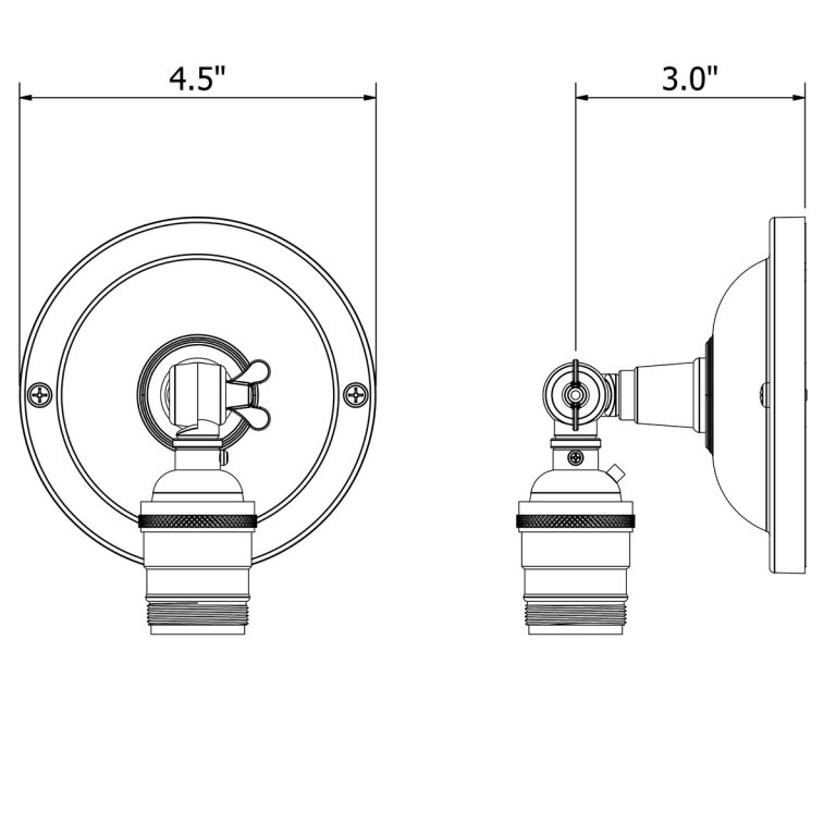 Bronze Wingnut Wall sconce E26 socket