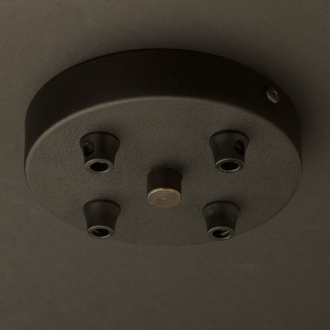 Flat black multiple drop cord grip ceiling canopy