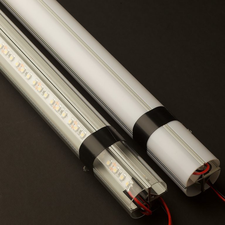 Polished Brass Art Deco Twin LED Tube Light • Edison Light Globes 120V