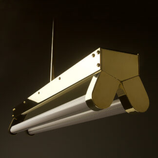 Polished Brass Art Deco Twin LED Tube Light • Edison Light Globes 120V