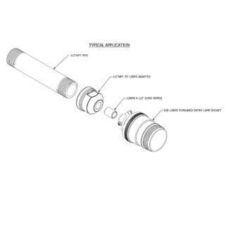 Plumbing Pipe To Light Fitting Coupler 1/2"NPT To 1/8IPS • Edison Light ...