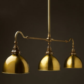 Antique Brass Single Drop Billiard Table Light • Edison Light Globes 120V