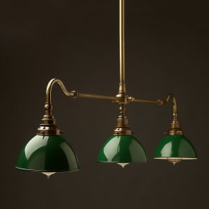 Antique Brass Single Drop Billiard Table Light • Edison Light Globes 120V