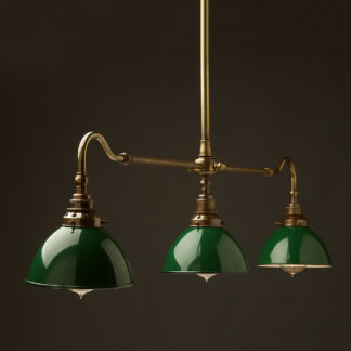 Antique Brass Single Drop Billiard Table Light • Edison Light Globes 120V