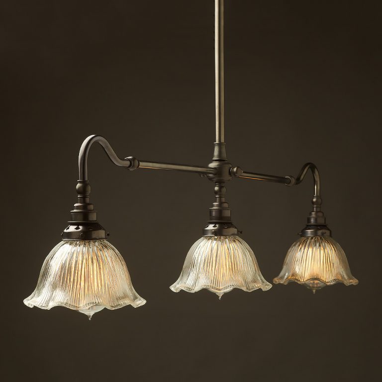 Bronze Single Drop Billiard Table Light • Edison Light Globes 120V