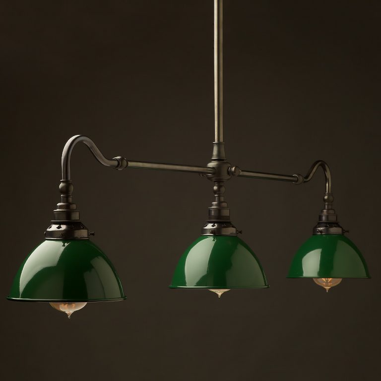Bronze Single Drop Billiard Table Light • Edison Light Globes 120V