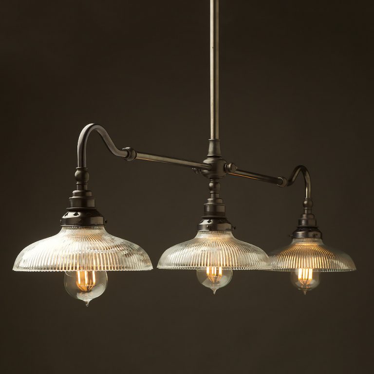 Bronze Single Drop Billiard Table Light • Edison Light Globes 120V