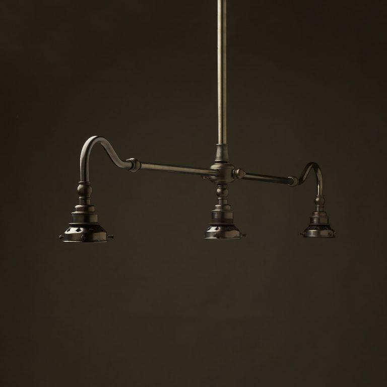 Bronze Single Drop Billiard Table Light • Edison Light Globes 120V