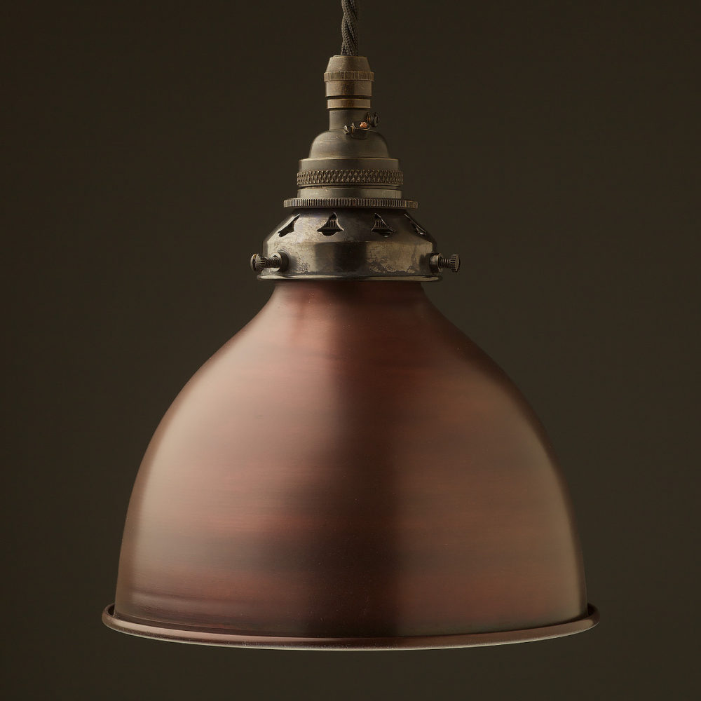 Bronze dome shade Brass E26 Pendant 6.8 inches
