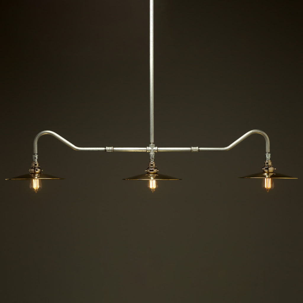 Plumbing Pipe Billiard table light with fitter shades • Edison Light ...
