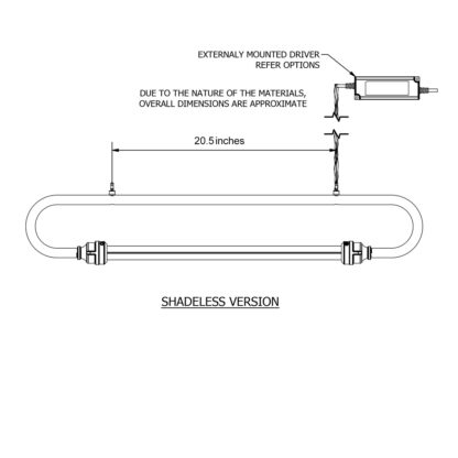 37 inch solid brass pipe loop LED tube light • Edison Light Globes 120V