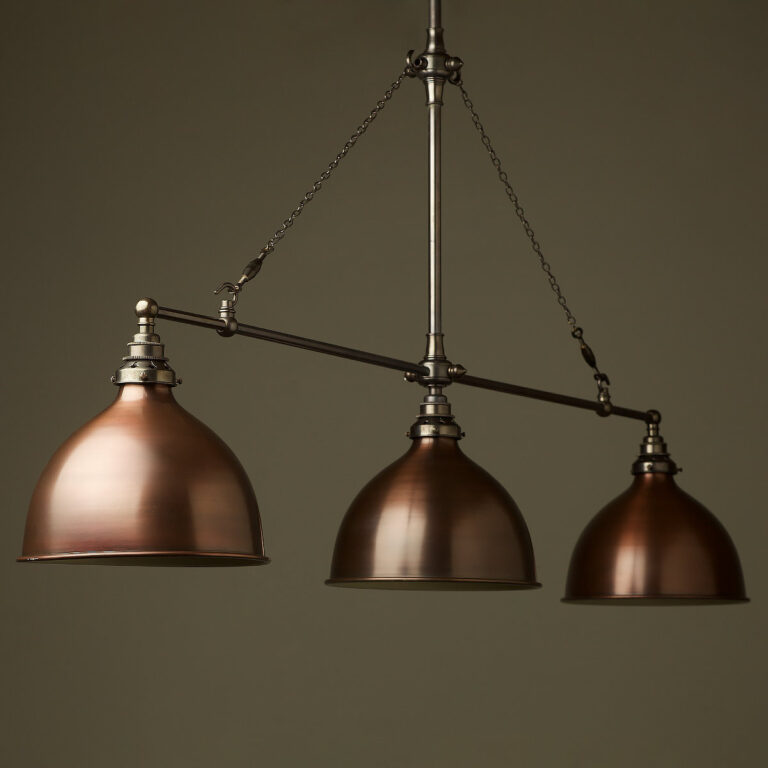 Bronze Single Drop Long Billiard Table Light • Edison Light Globes 120V
