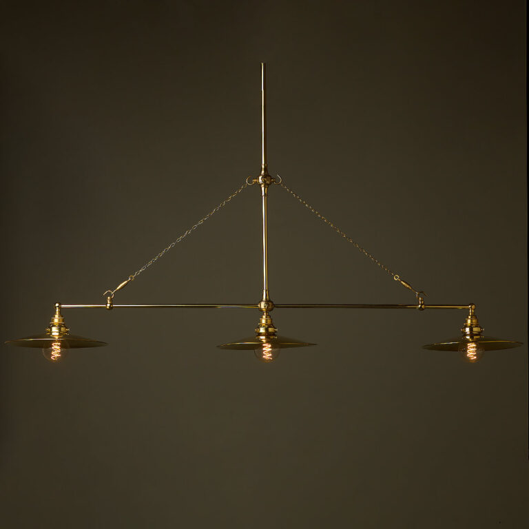 Polished Brass Single Drop Long Billiard Table Light • Edison Light ...